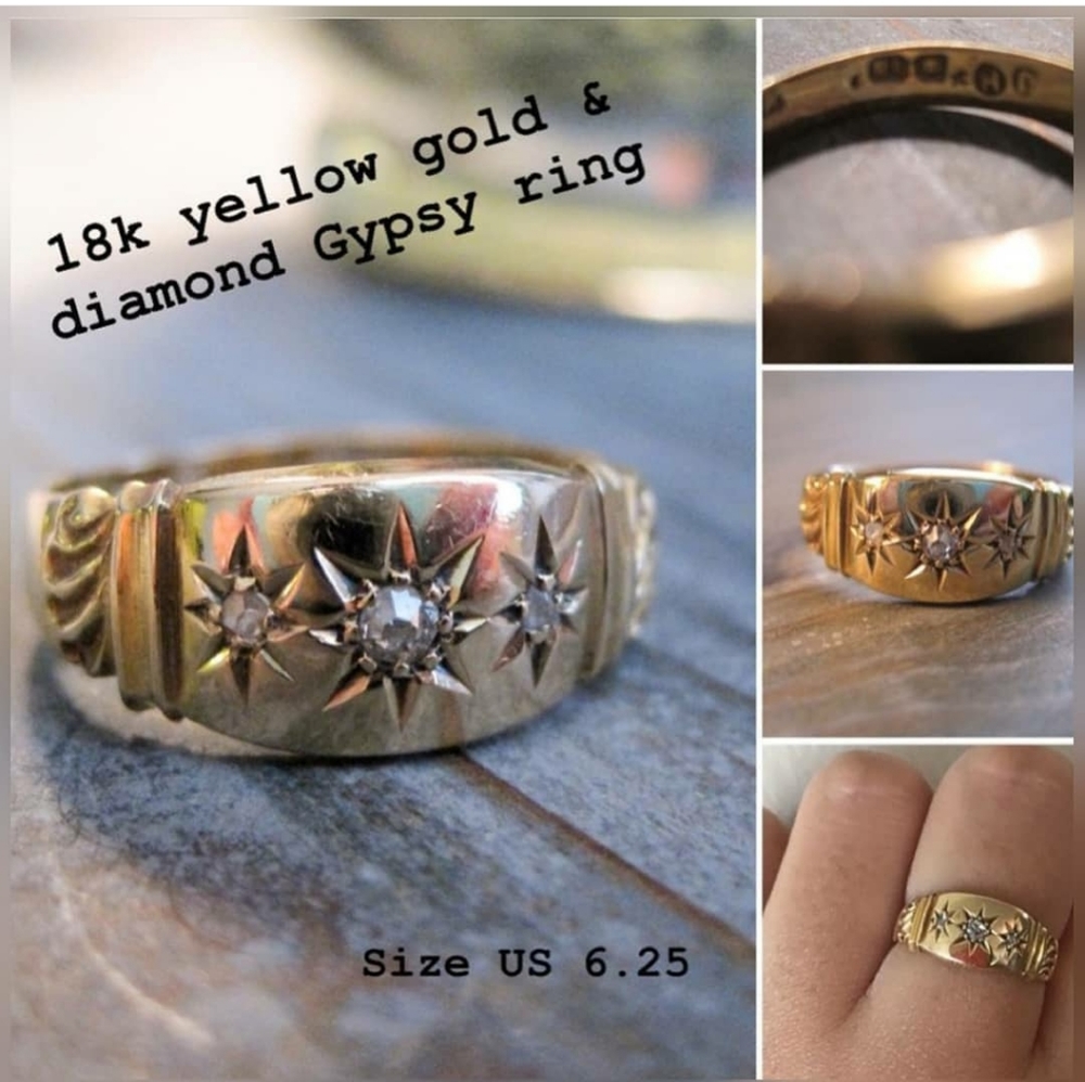 Victorian 18k Diamond Gypsy Ring. Beautiful. - Gem